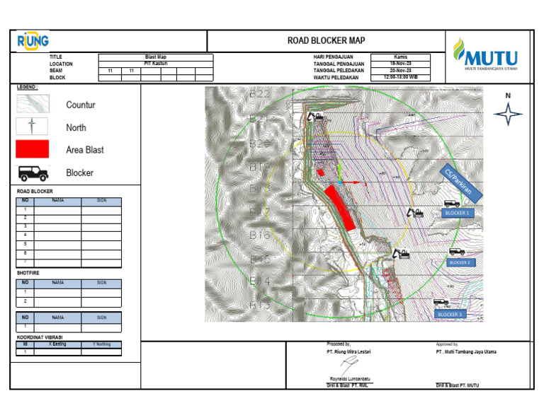 Blast Schedule and Road Block Map | PDF