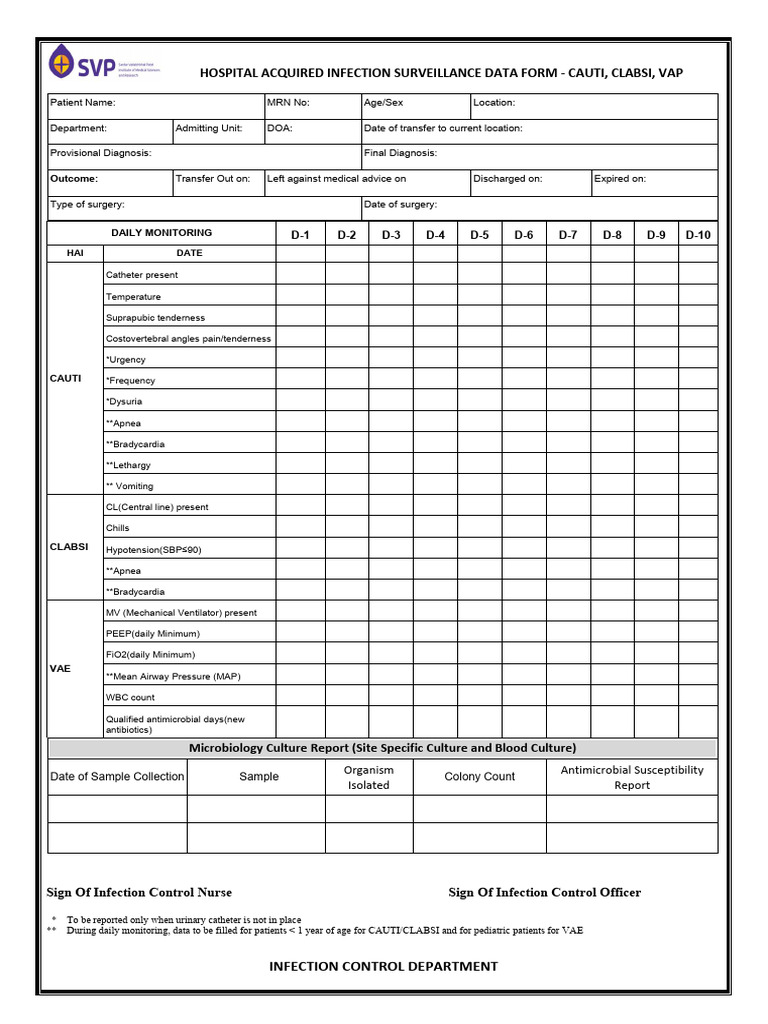 HAI tracking-CAUTI, CLABSI, VAE - Final | PDF