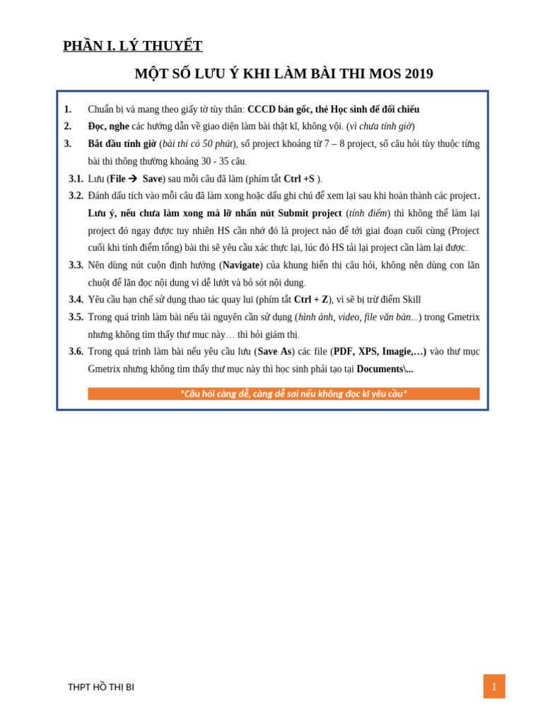 Đề Cương Mos 2019 - hs | PDF