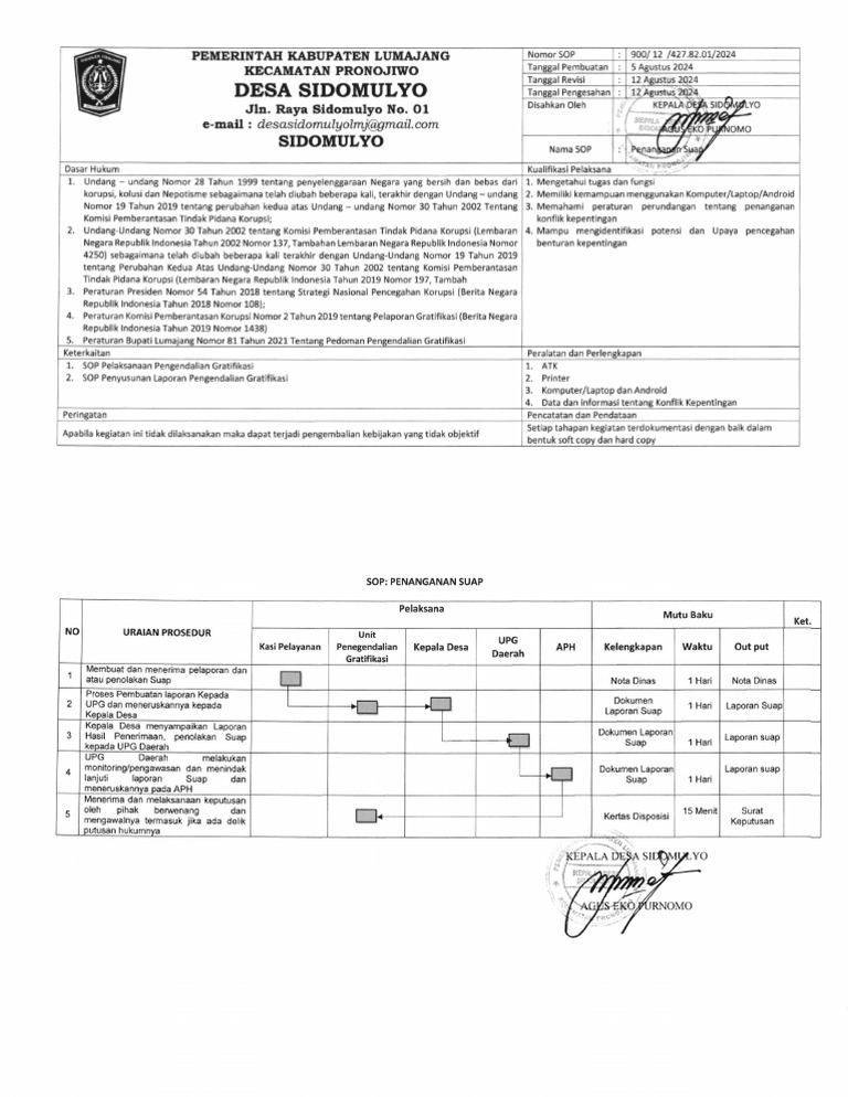 SOP Suap Sisomulyo11062024140259 | PDF