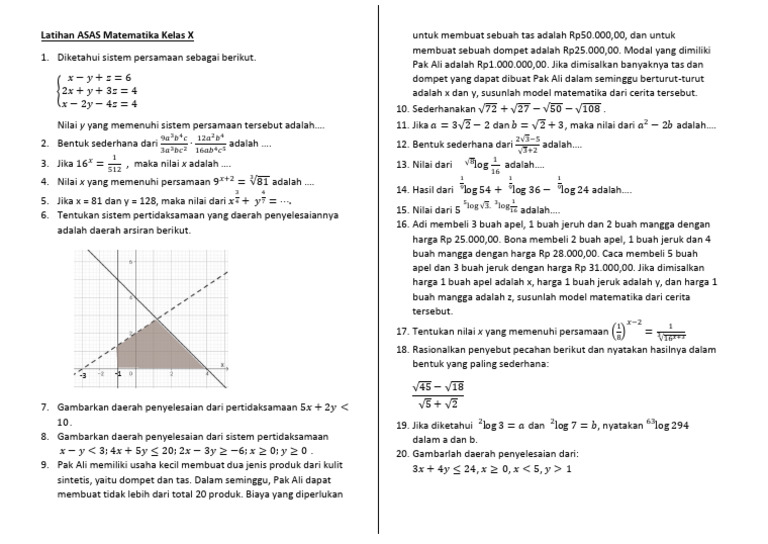 Latihan Asas Matematika | PDF