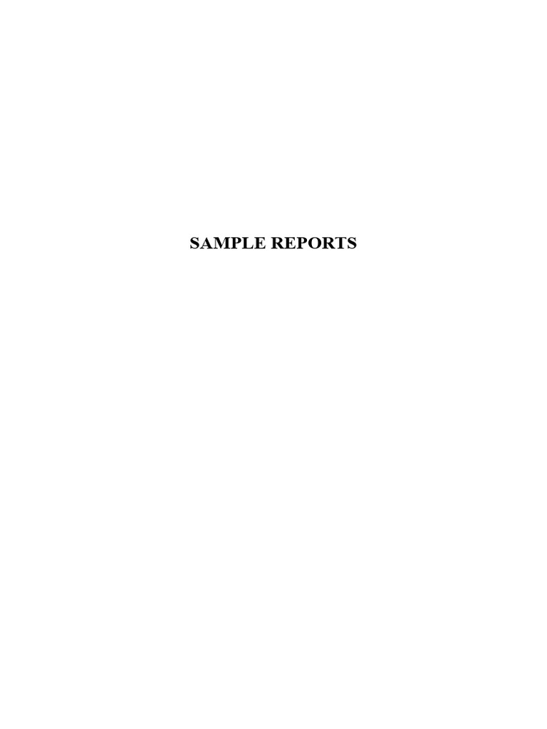 Sample Report and Letter Formats | PDF