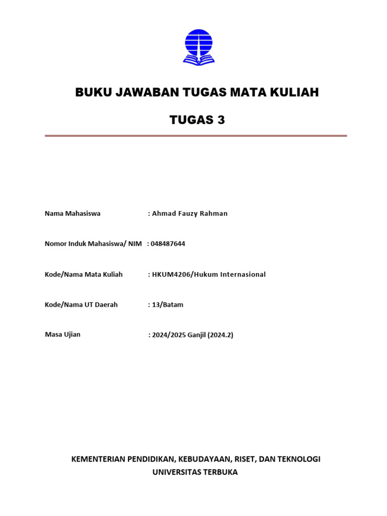 Hukum Internasional-Tugas 3 | PDF