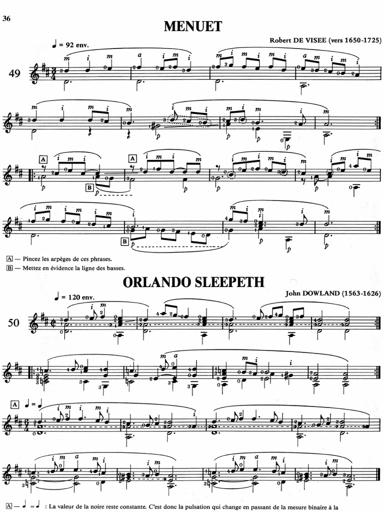 Menuet Robert de Visée 2 | PDF
