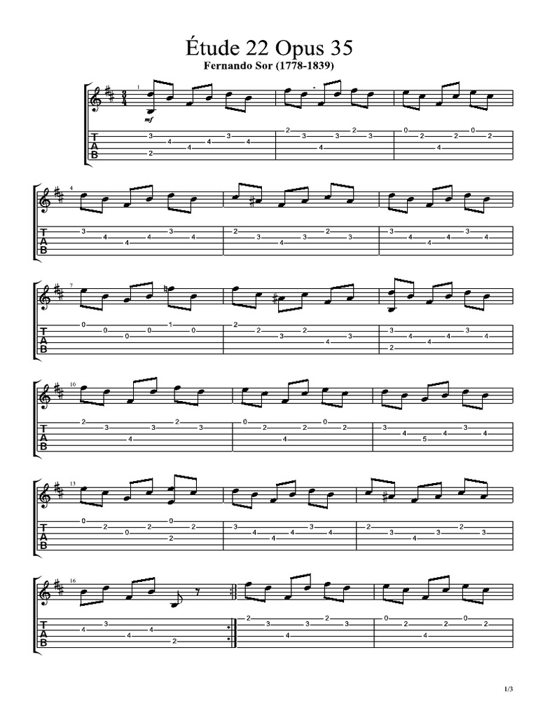 Étude 22 Opus 35 | PDF