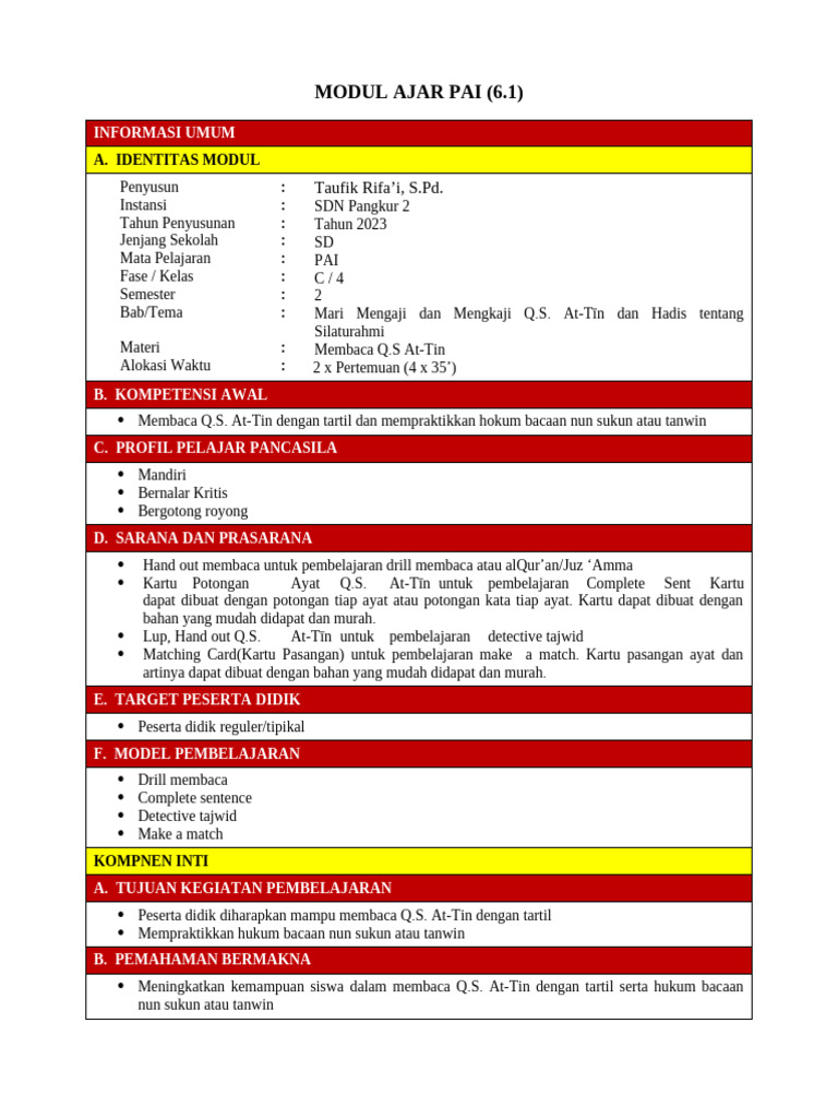 10 RPP Kumer Kelas 4 Sms 2, 14 Januari 2023 | PDF