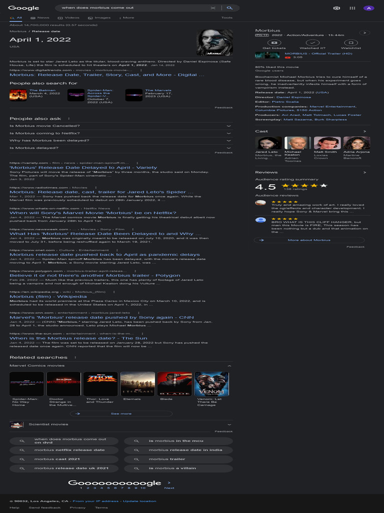 When Does Morbius Come Out - Google Search | PDF