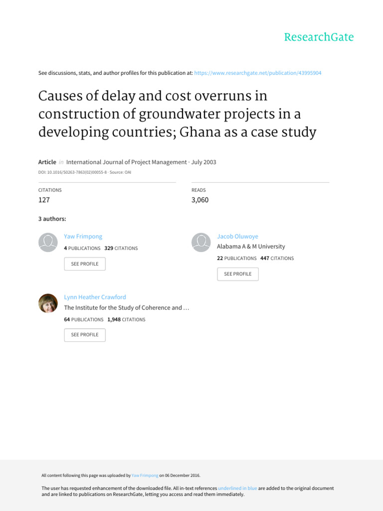 Causes of Delays in Ghana's Groundwater Projects | PDF | Project ...