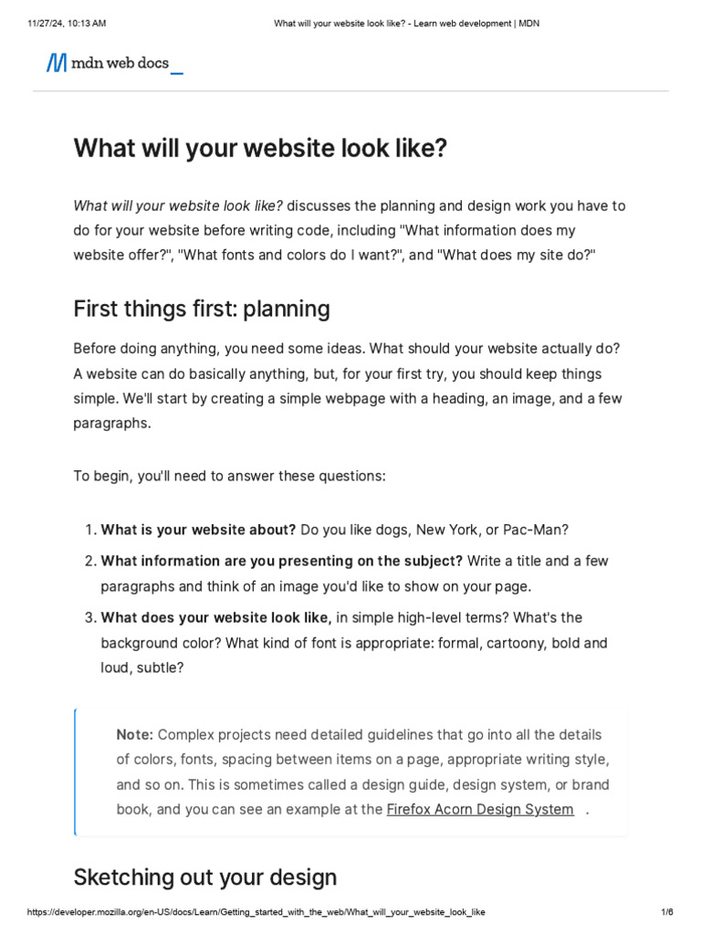 What Will Your Website Look Like - Learn Web Development - MDN | PDF | World Wide Web | Internet ...