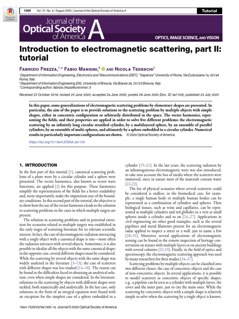Introduction To Electromagnetic Scattering Part II | PDF | Scattering | Waves