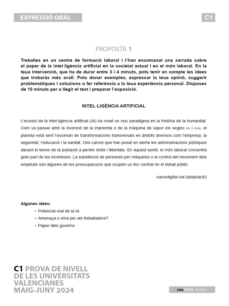 C1 Eo Maig Juny 2024 1 | PDF