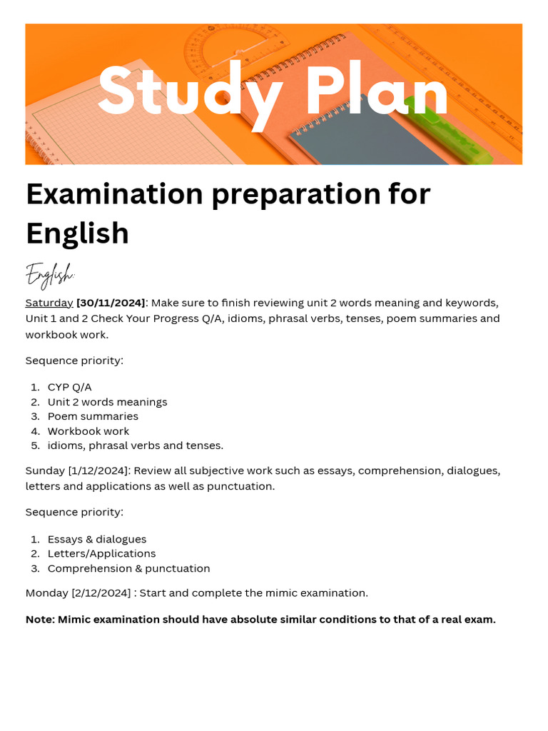 Examination Preparation For All Subjects Pdf