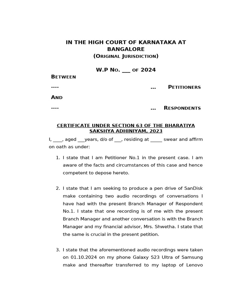 Section 63 BSA Certificate Format | PDF | Computing