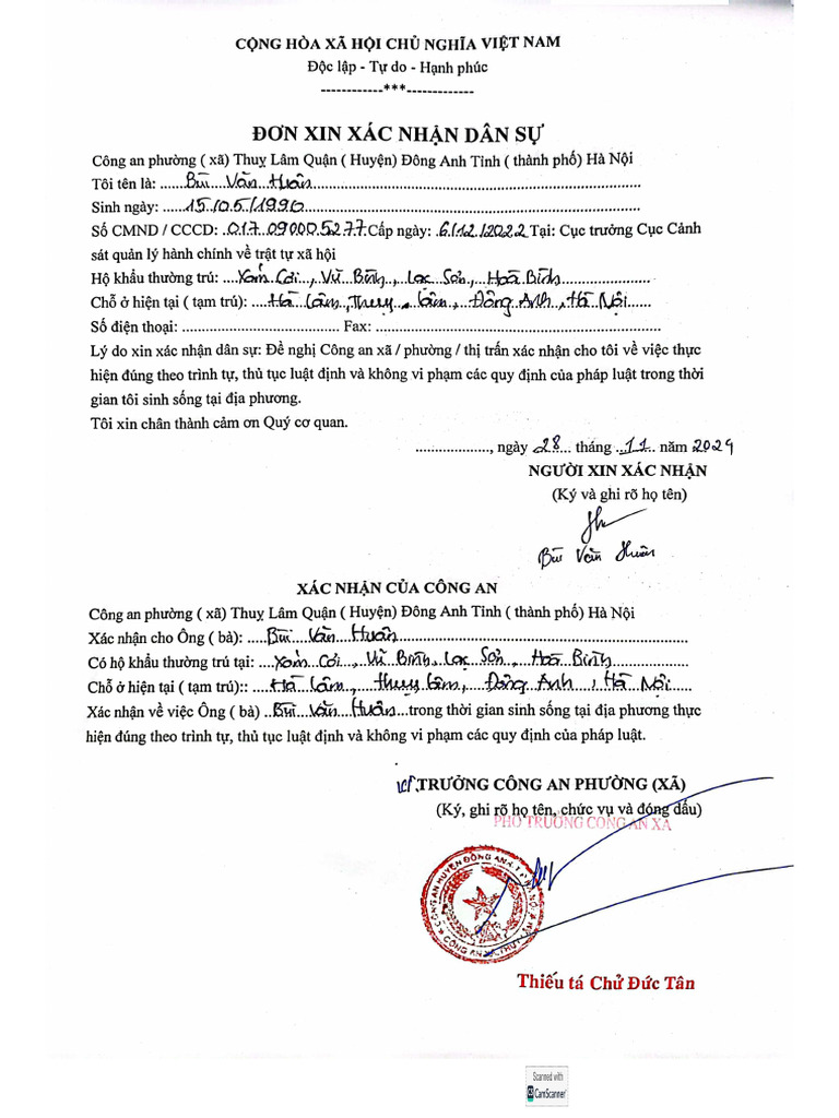 XNDS Bùi Văn Huân | PDF