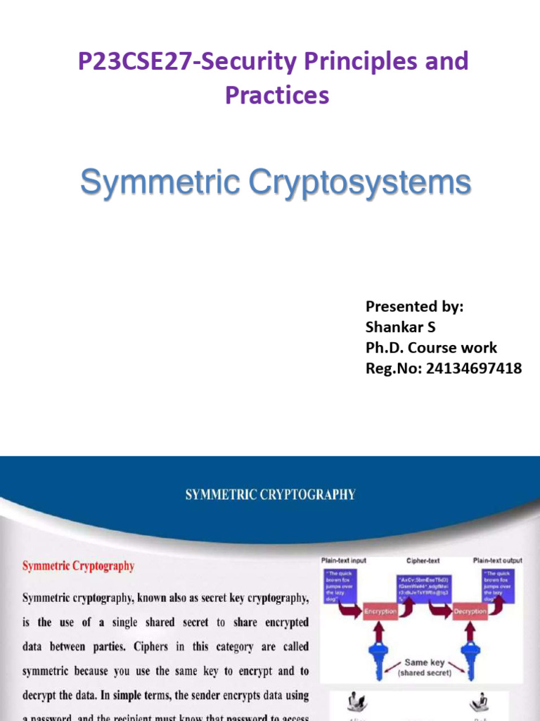 Symmetric Cryptosystems | PDF