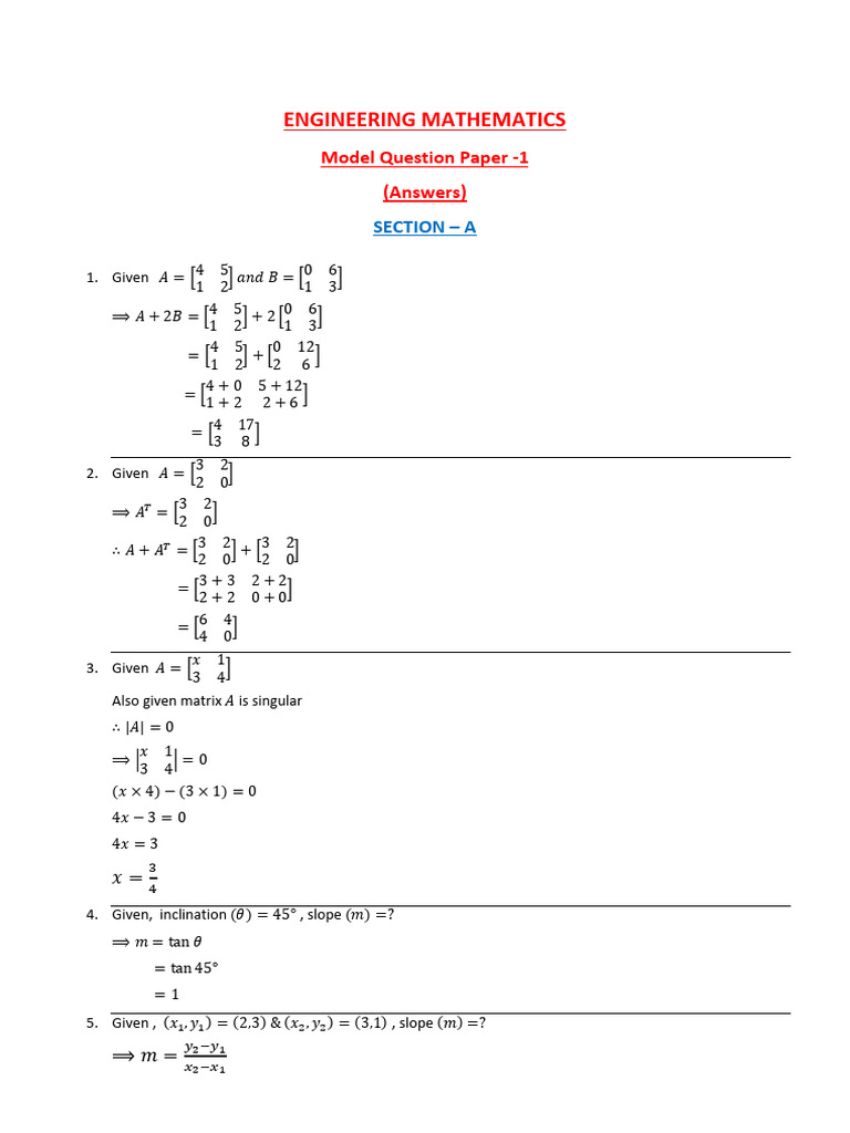 Maths Mode1 | PDF | Mathematical Physics | Physics