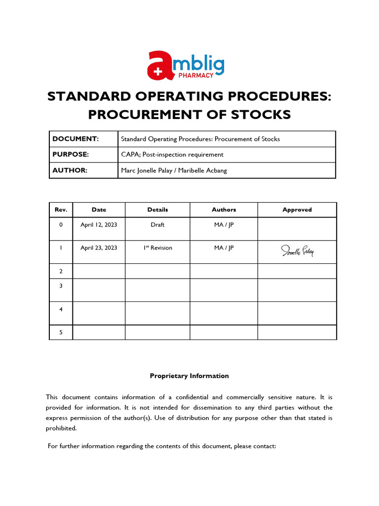 SOP: Stock Procurement Guide | PDF | Receipt | Invoice