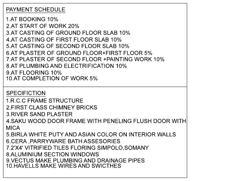 Payment and Specification | PDF