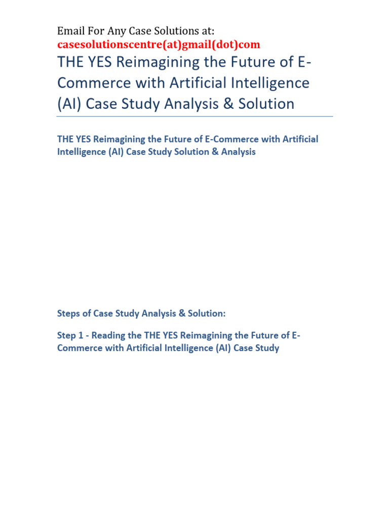 The YES Reimagining The Future of E-Commerce With Artificial ...