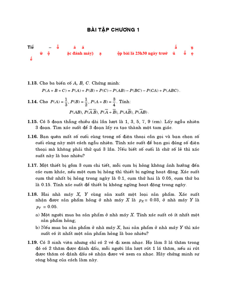 Baitap XS Chuong1 Tiet 4,5,6 | PDF