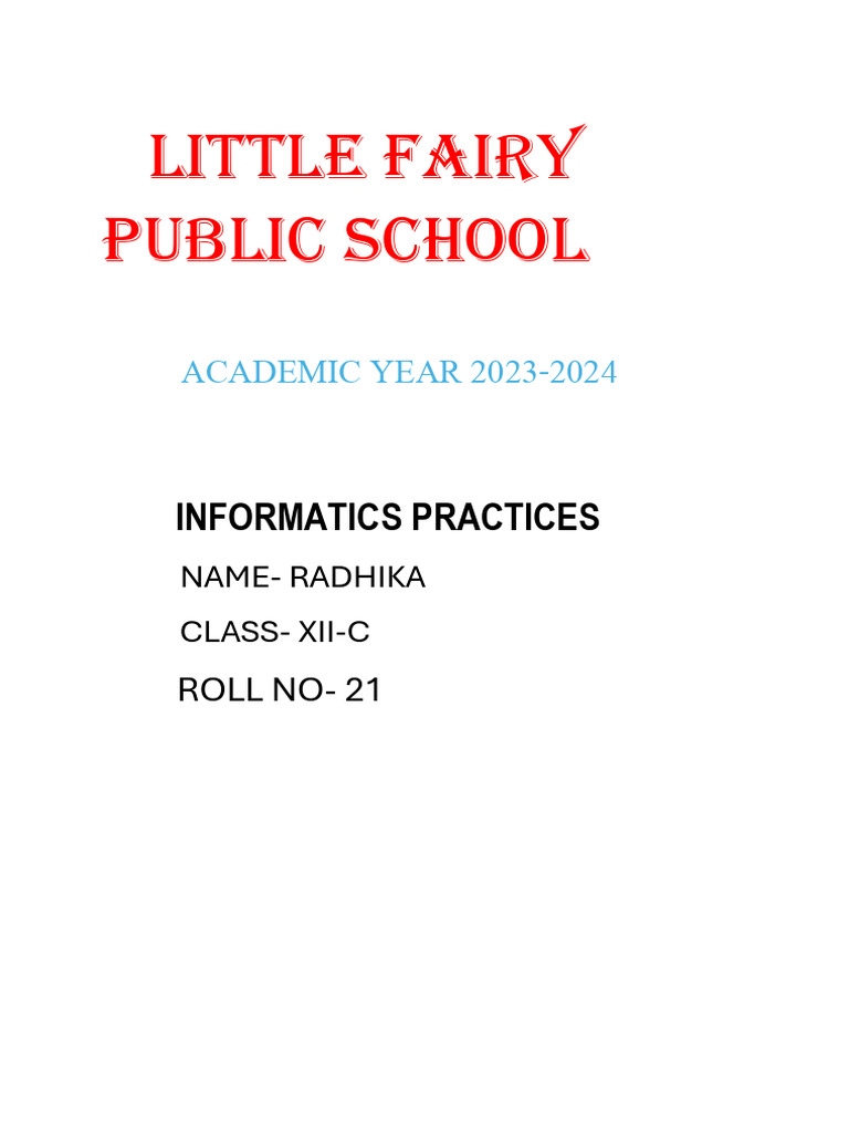 Class XII-C Informatics Practices Python & SQL Projects | PDF | Table (Database) | Databases