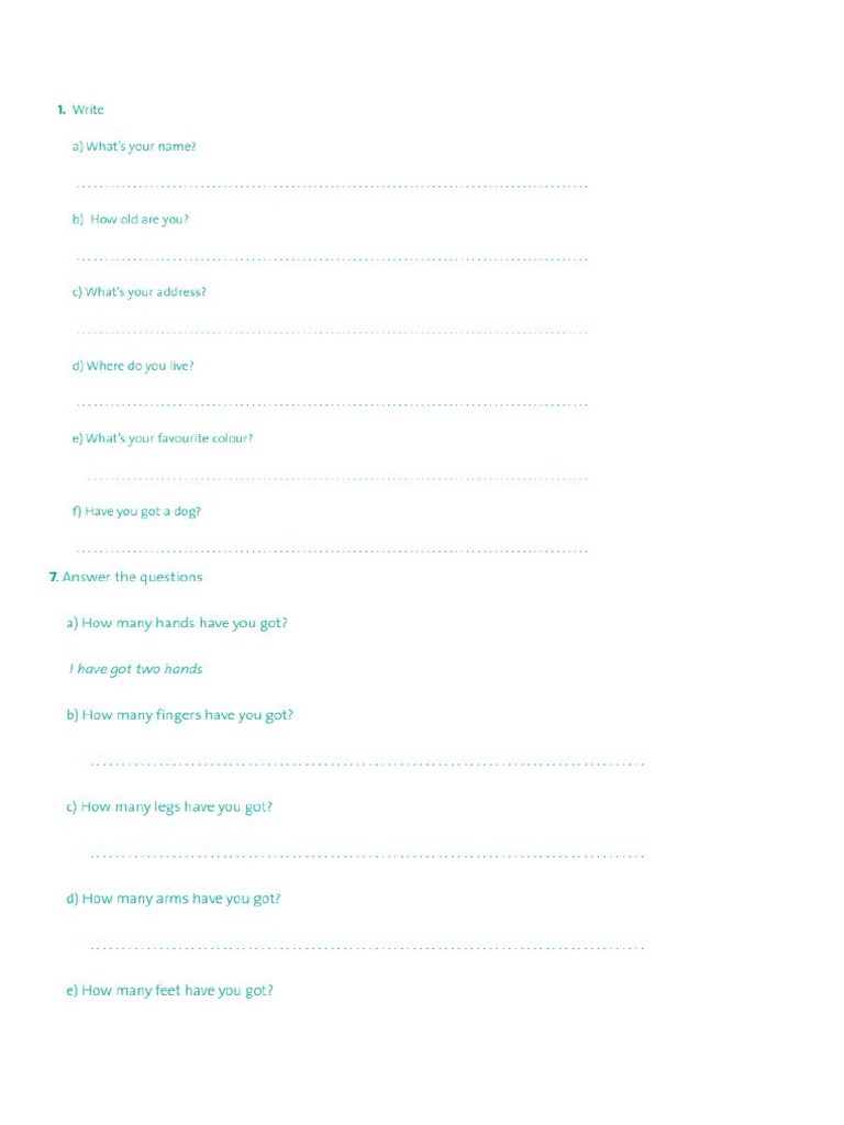 Repaso Inglés 5o Primaria | PDF