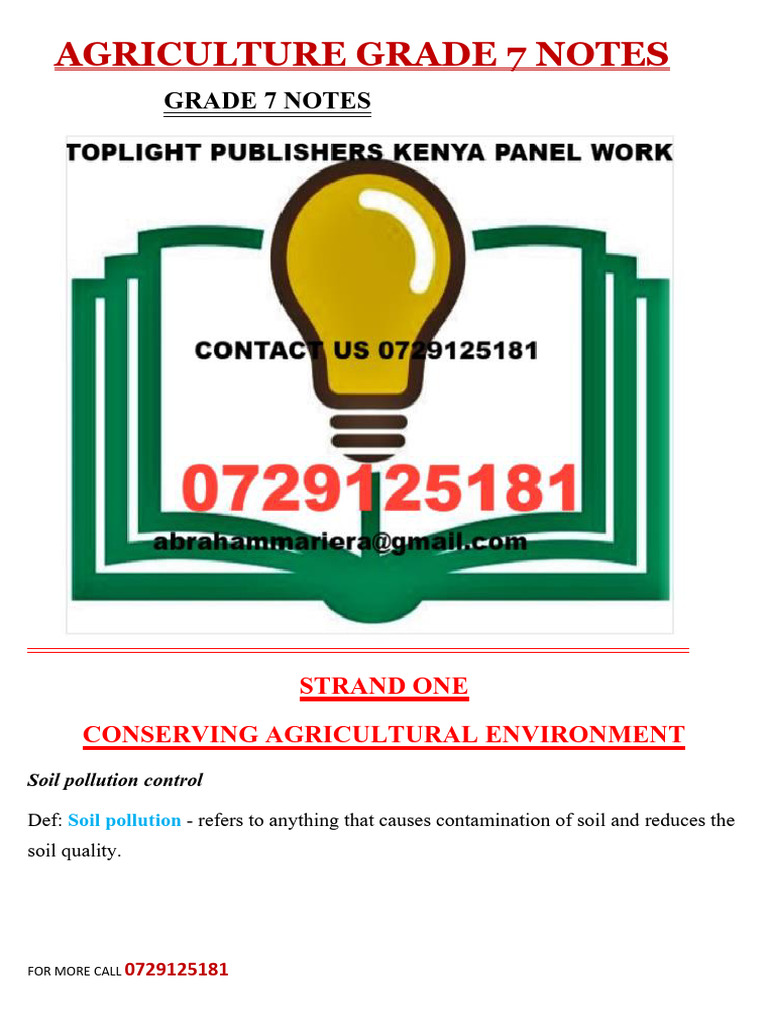 Agriculture Notes Grade 7 | PDF | Soil | Mulch