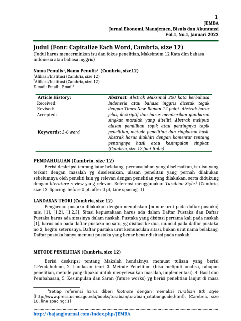 Template-JEMBA Indonesia | PDF