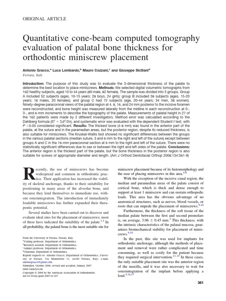 Quantitative Cone-Beam Computed Tomography | PDF | Orthodontics | Dental Implant