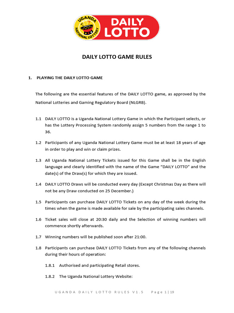 Daily Lotto Game Rules and Regulations | PDF | Lottery