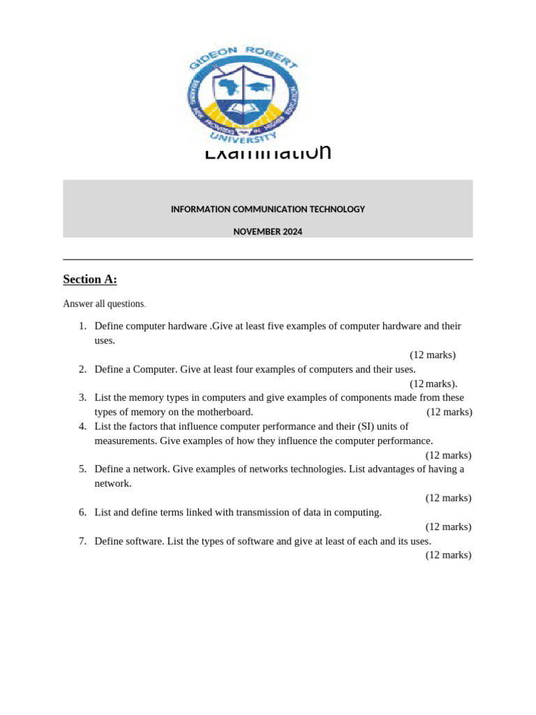 ICT Examination | PDF