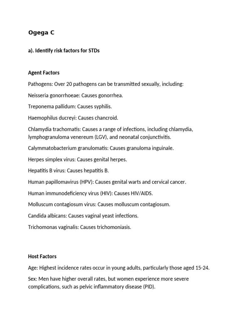 Stds Risk Factors and Control | PDF | Sexually Transmitted Infection ...
