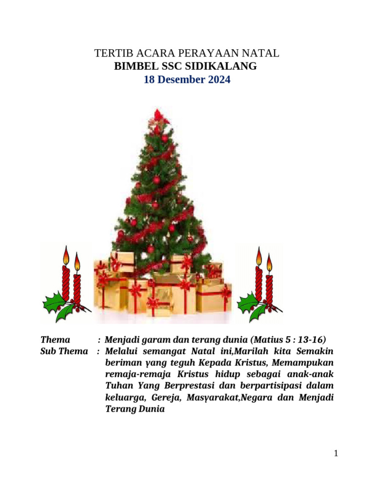 TERTIB ACARA BARU Natal Rena HKNBP | PDF