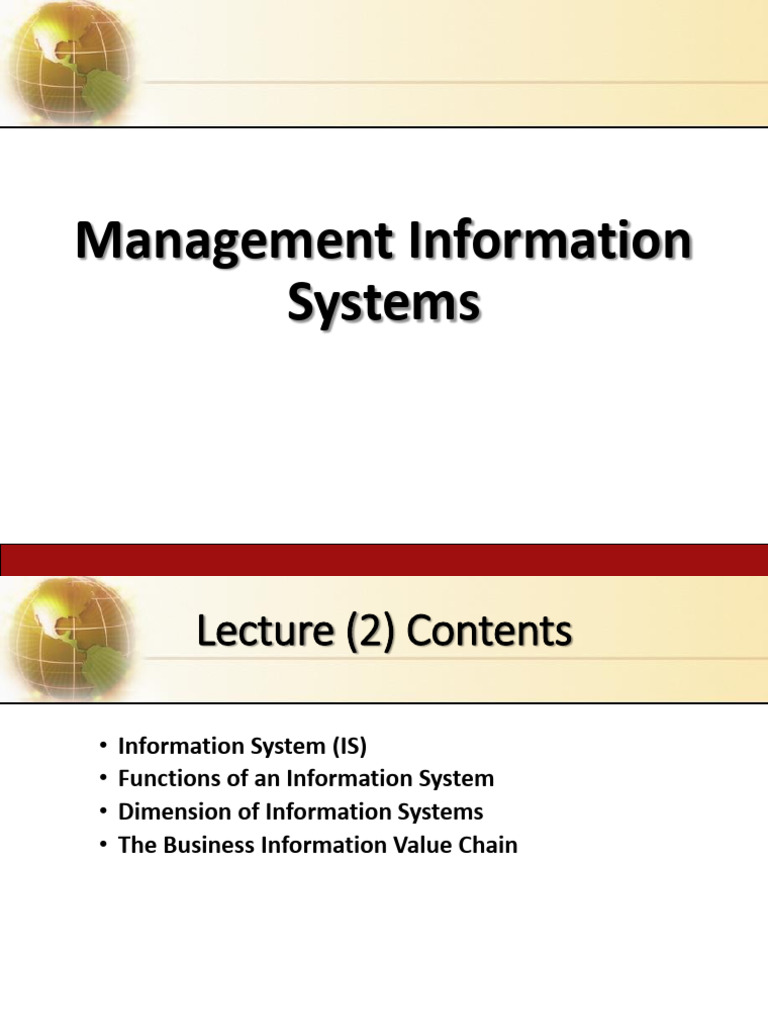 ch01 - Part2 MIS | PDF | System | Management Information System