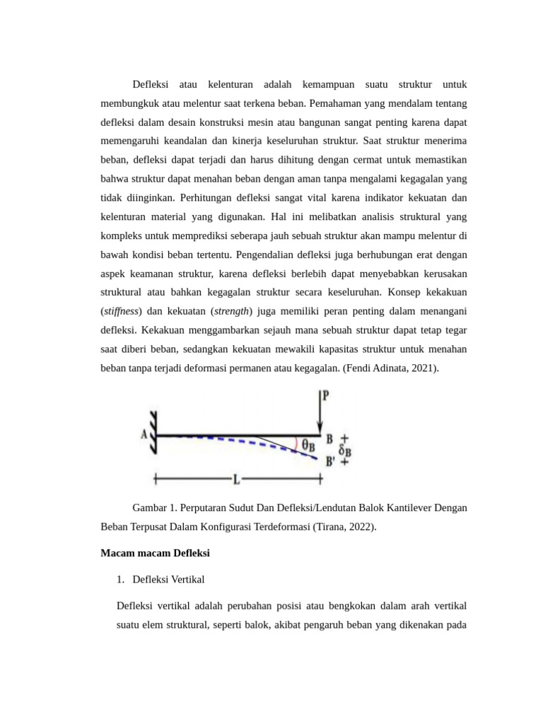 Defleksi Atau Kelenturan Adalah Kemampuan Suatu Struktur Untuk ...