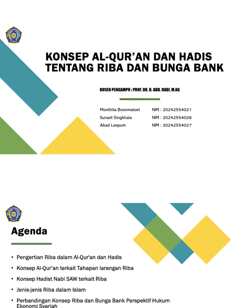 Konsep Al-Qur'an Dan Hadis Tentang Riba Dan Bunga Bank | PDF