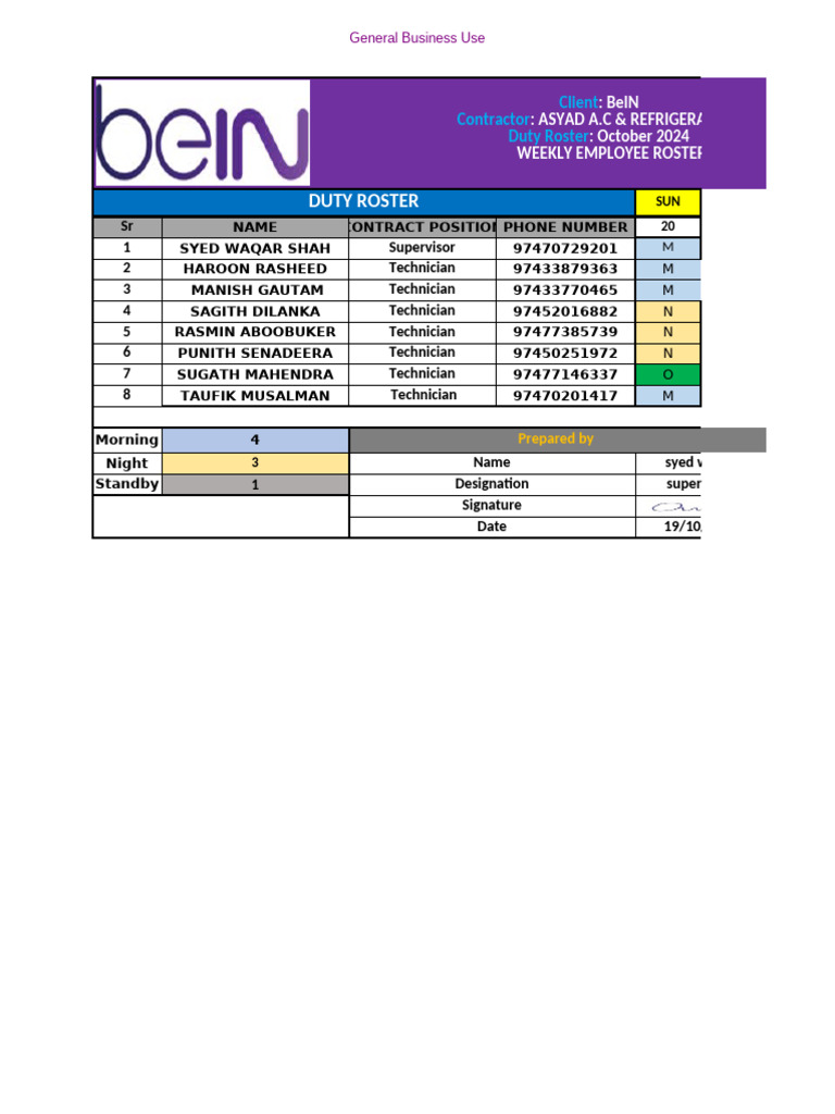 Duty Roster - 20 October To 26 October-2024 | PDF