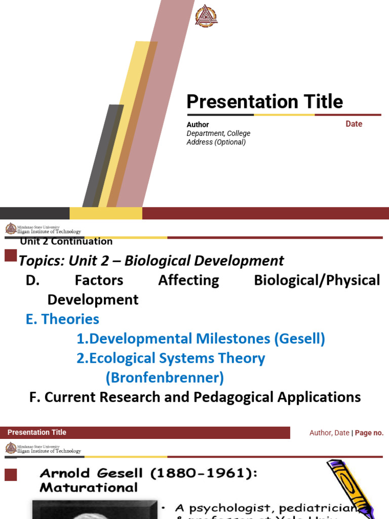 Cpe 100 Unit 2 Biological Devt Gesell N Bronfenbrennerf3 | PDF | Child ...