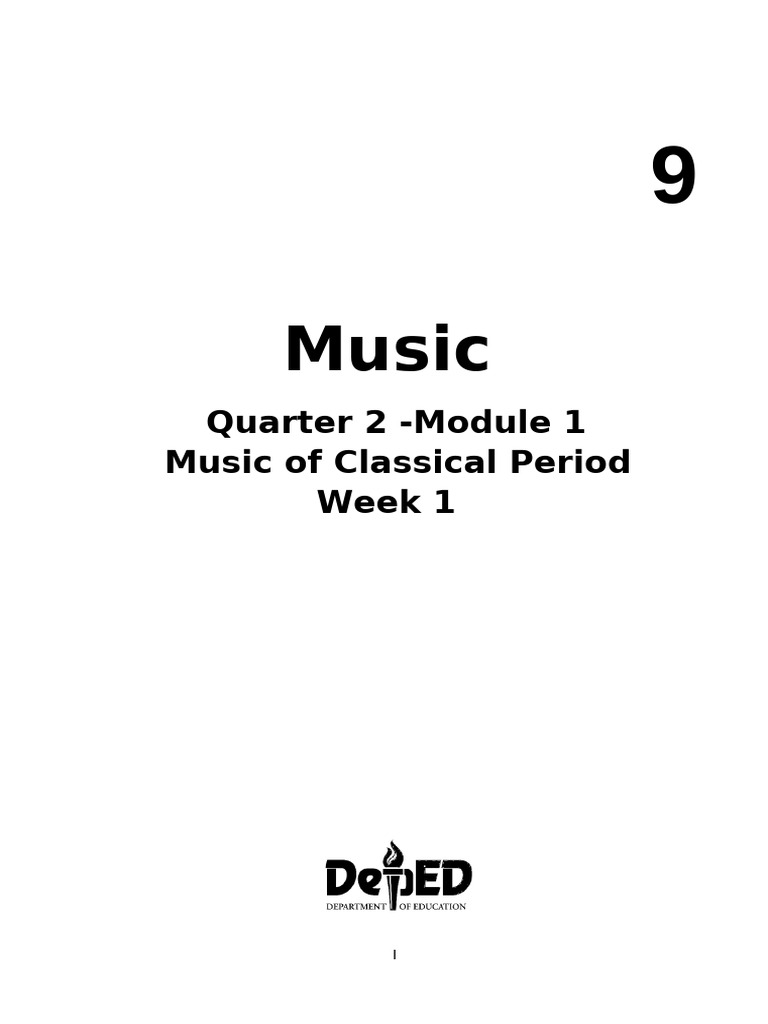 Music 9 Q2 M1 WK 1 Revised Ok | PDF | Classical Period (Music) | Concerto