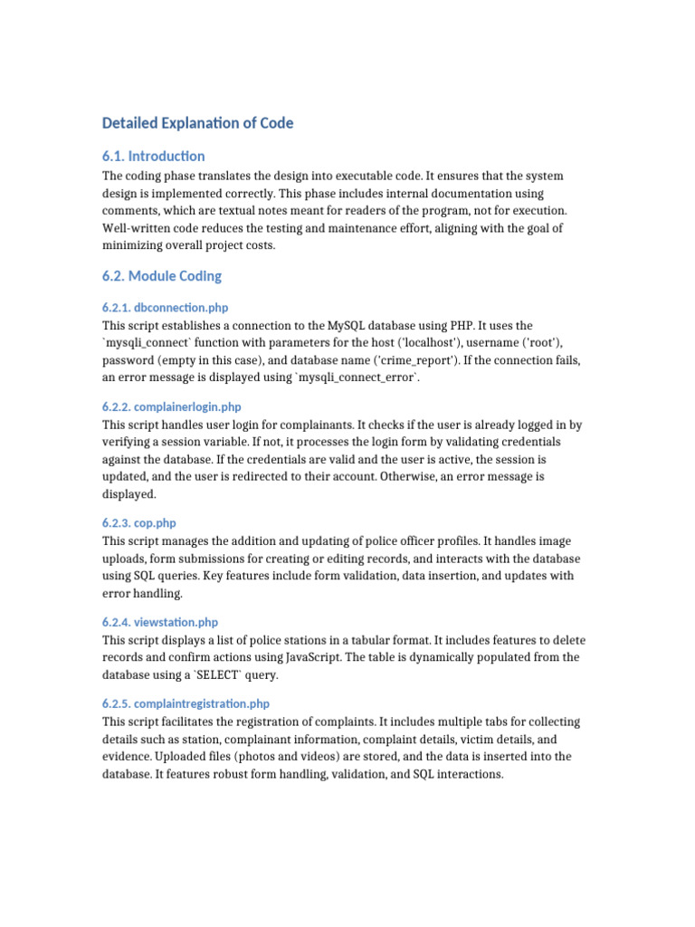 Detailed Code Explanation | PDF