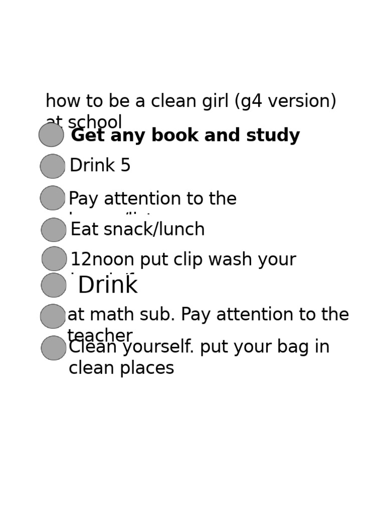 Clean Girl School Routine Guide | PDF