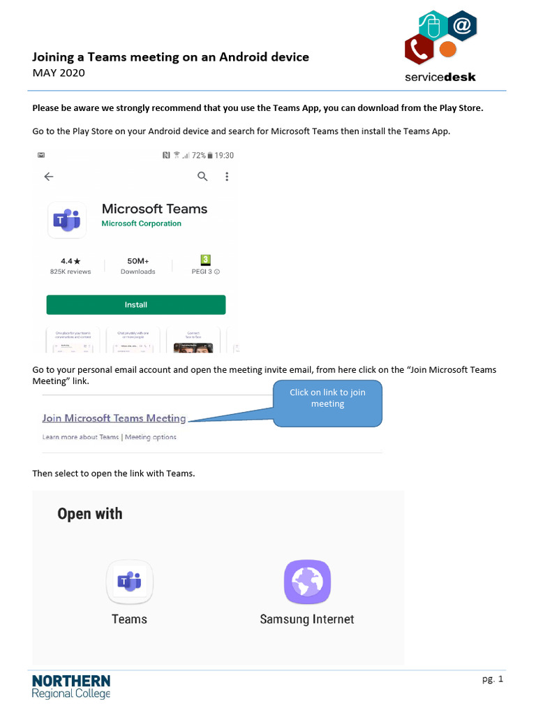 Joining Teams Android | PDF