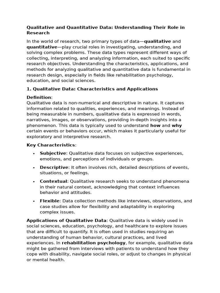 Qualitative and Quantitative Data | PDF | Quantitative Research ...