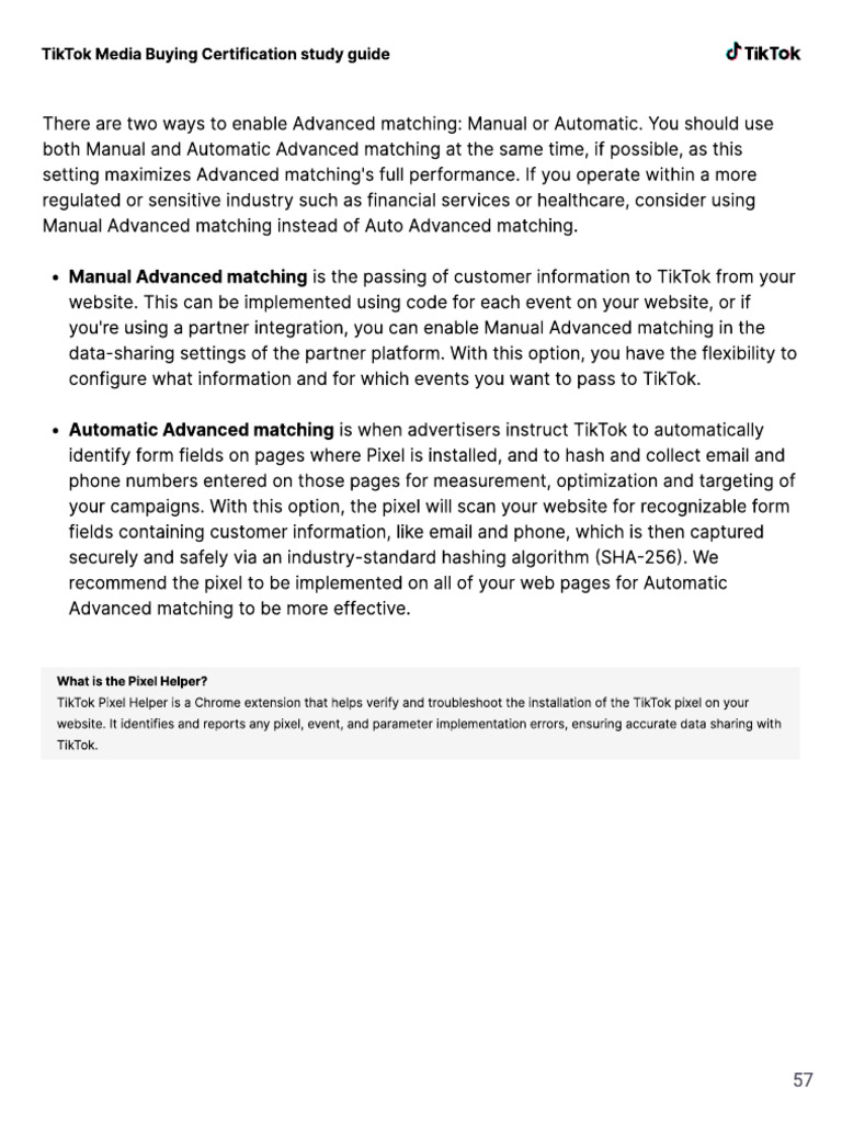 TikTok Media Buying Certification Guide | PDF | Advertising | Mobile App