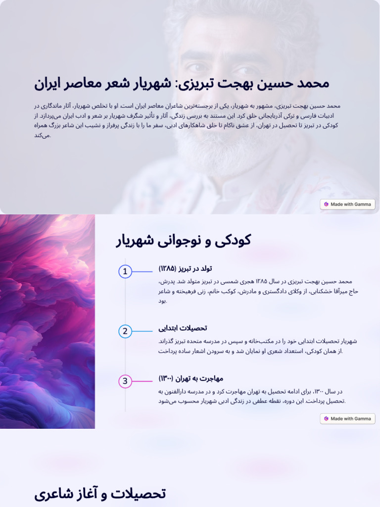 MHMD Hsyn BHJT Tbryzy Shhryar Shar Maasr Ayran 1 | PDF