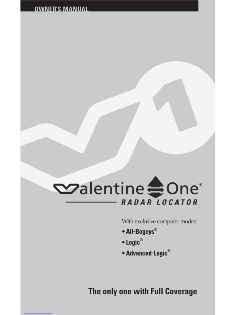 Valentine One Radar Locator Manual | PDF | Radar | Wireless
