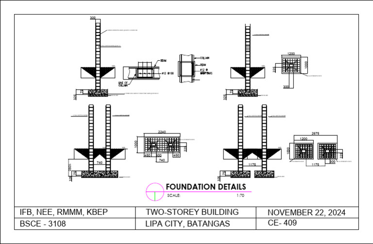 Two-Storey Building Foundation Plan | PDF