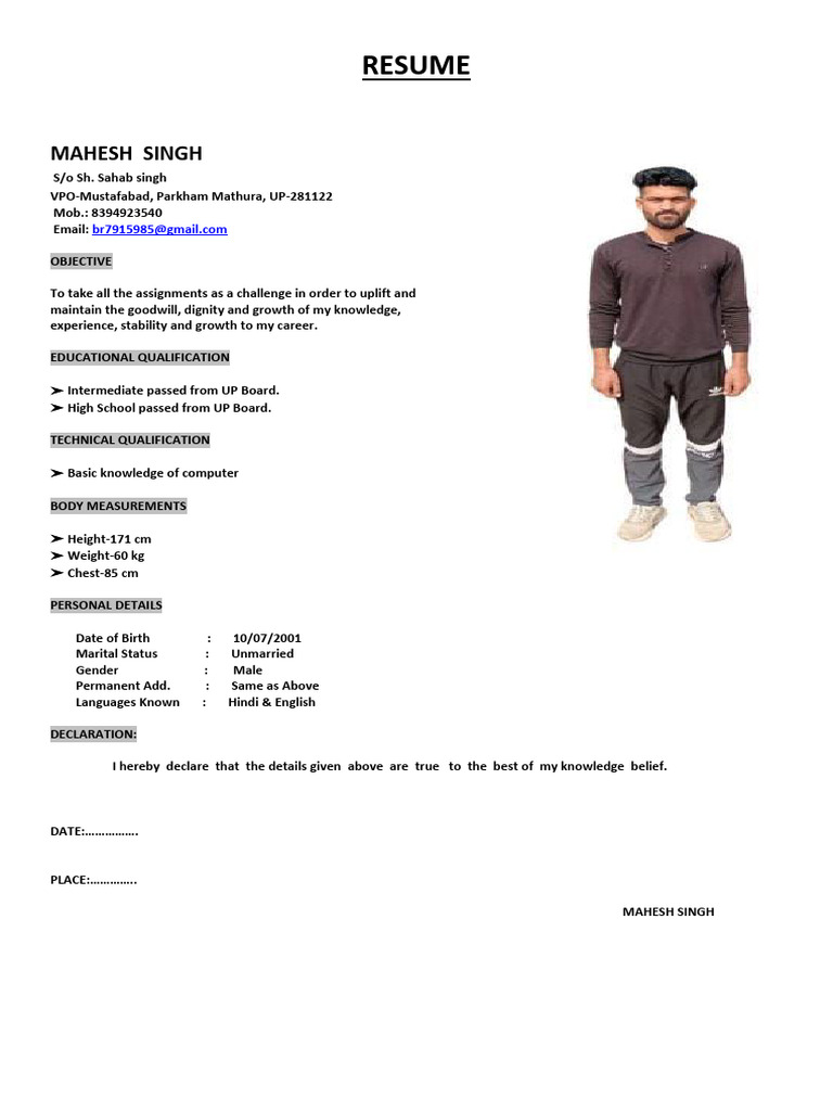 RESUME Mahesh | PDF