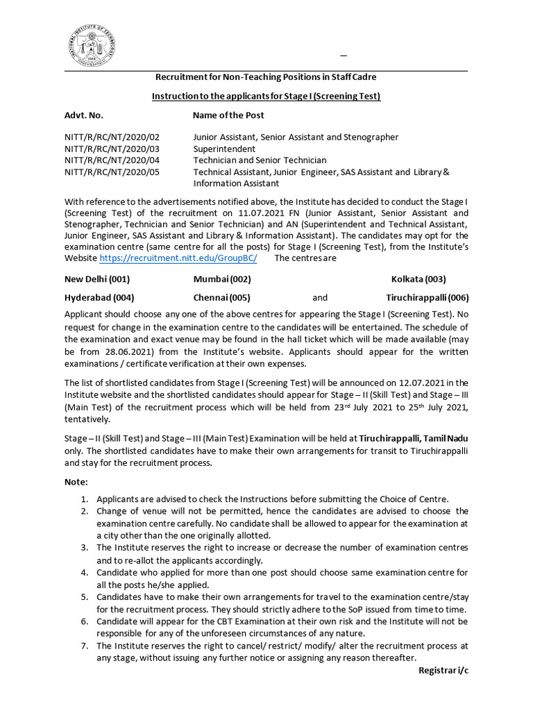 Screening Instructions 3 | PDF