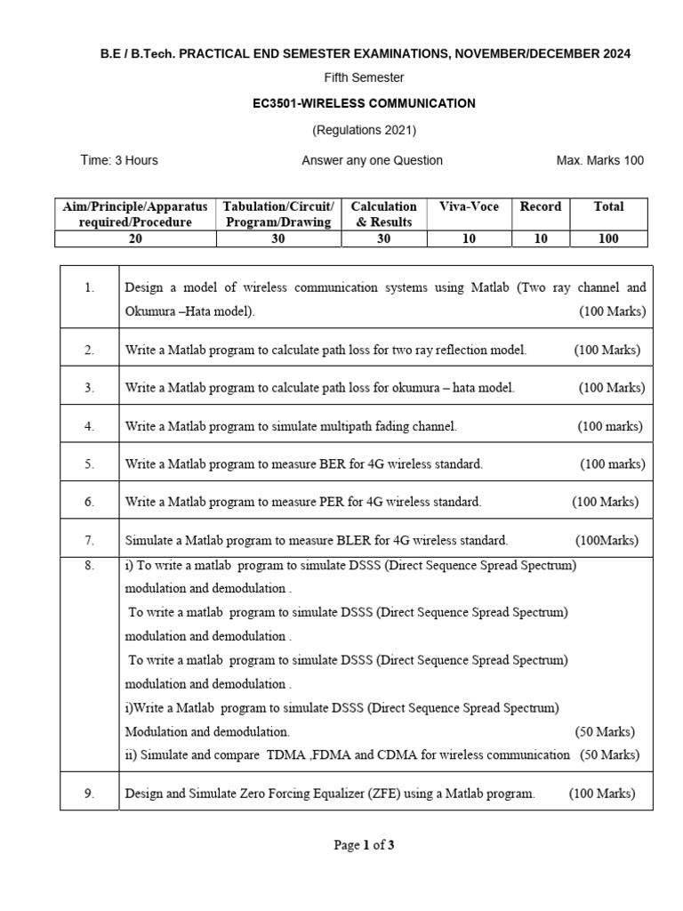 Ec3501 Set2 | PDF | Channel Access Method | Telecommunications Engineering